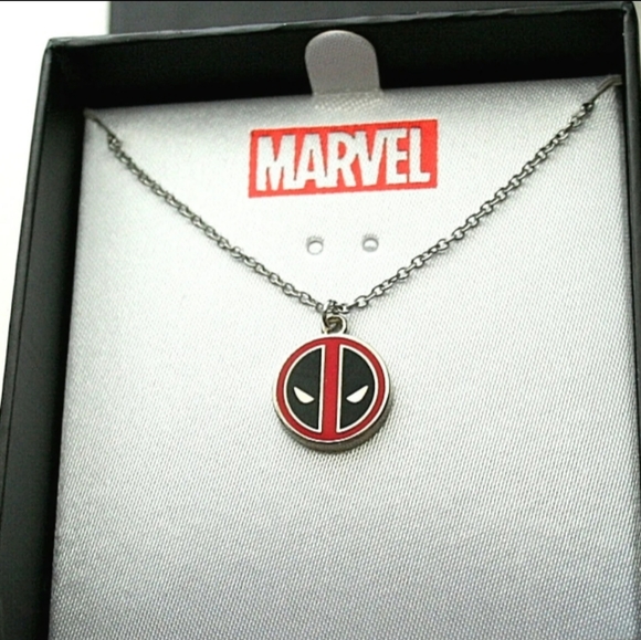 Marvel | Jewelry | Marvel Comics Deadpool Logo Petite Enamel Necklace ...